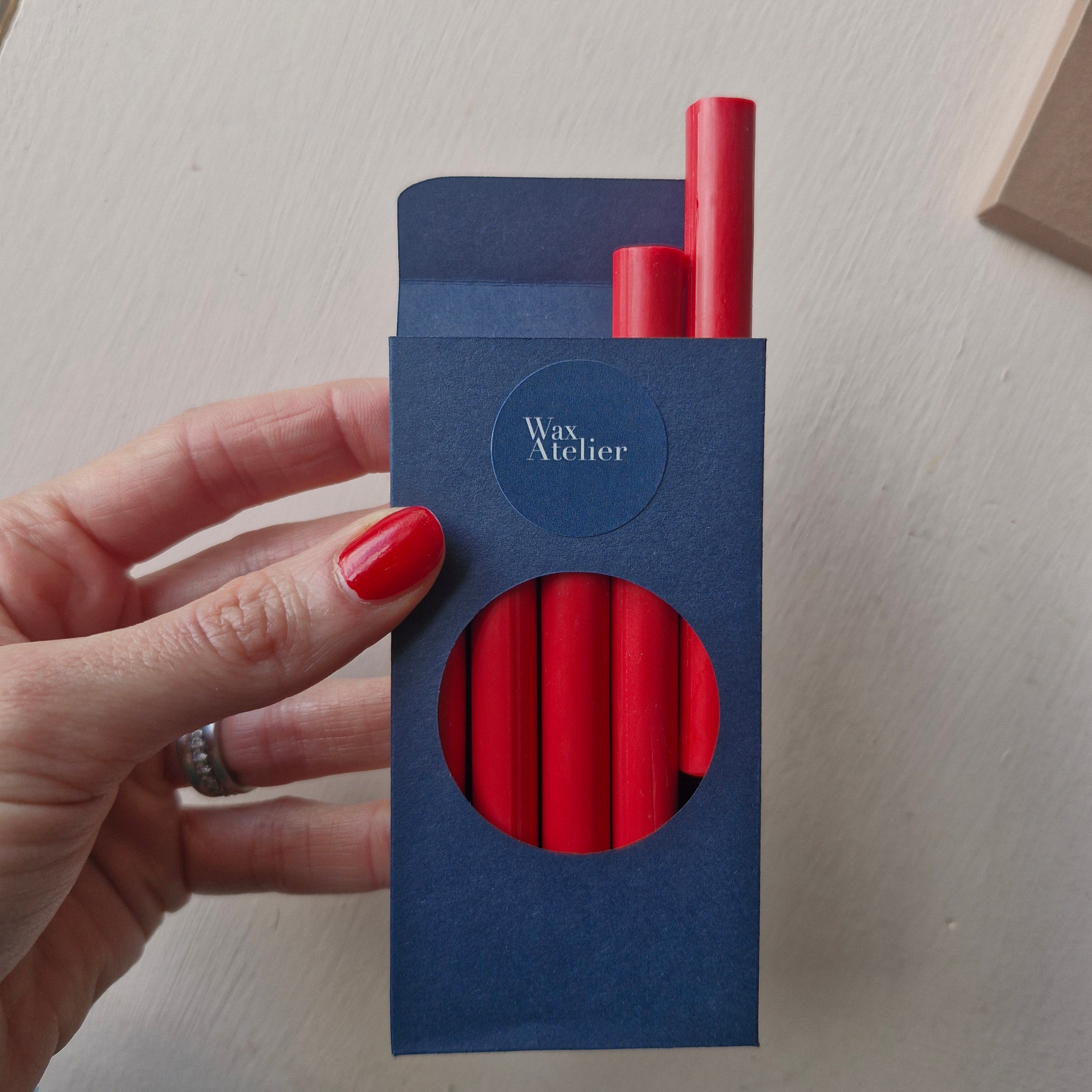 Bright Red : Box of 5 : 11mm Wax Sticks – THE LITTLE BLUE BRUSH LONDON