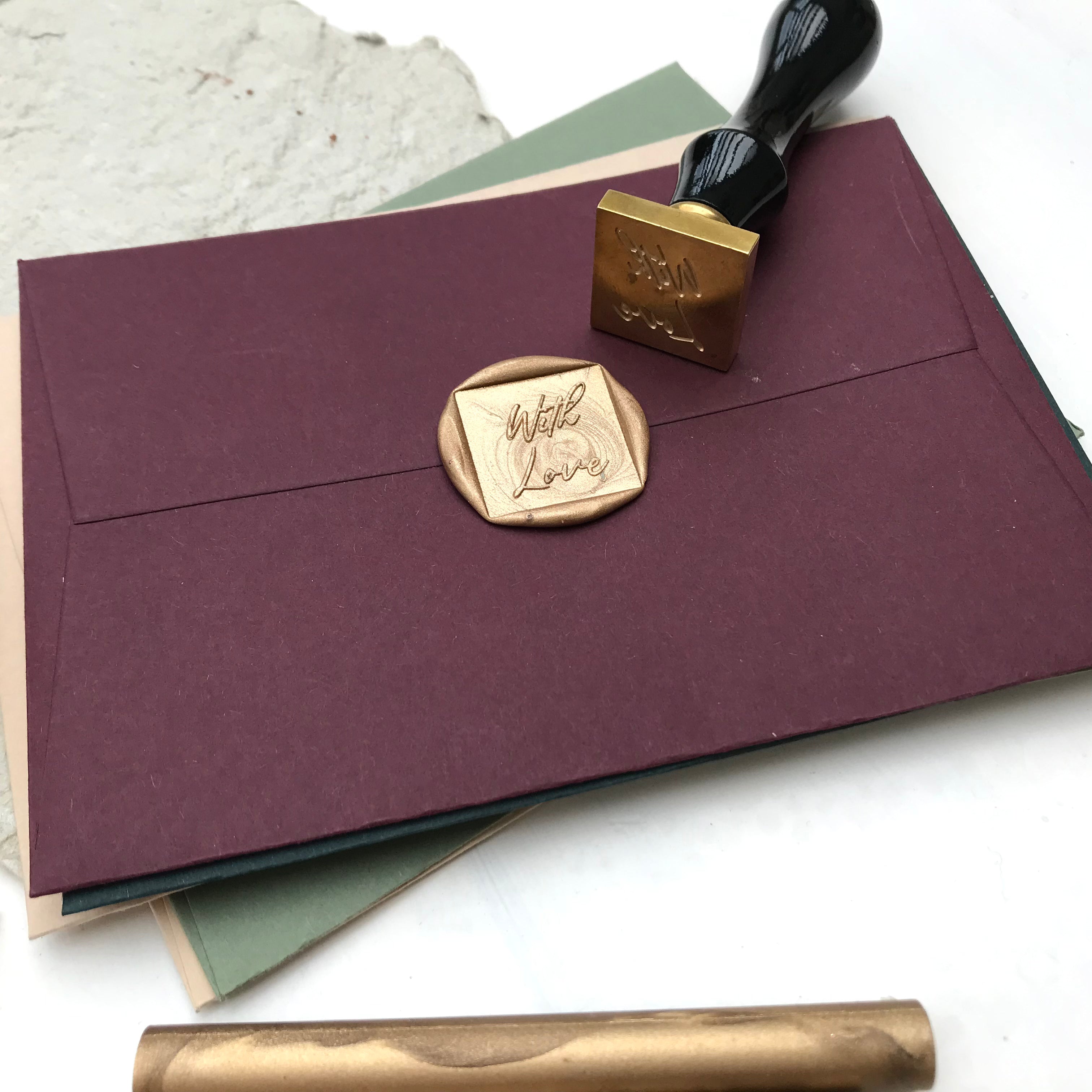 Custom Square 25mm Stamp | Custom Wax Stamp | 25mm Wax Stamp Square ...